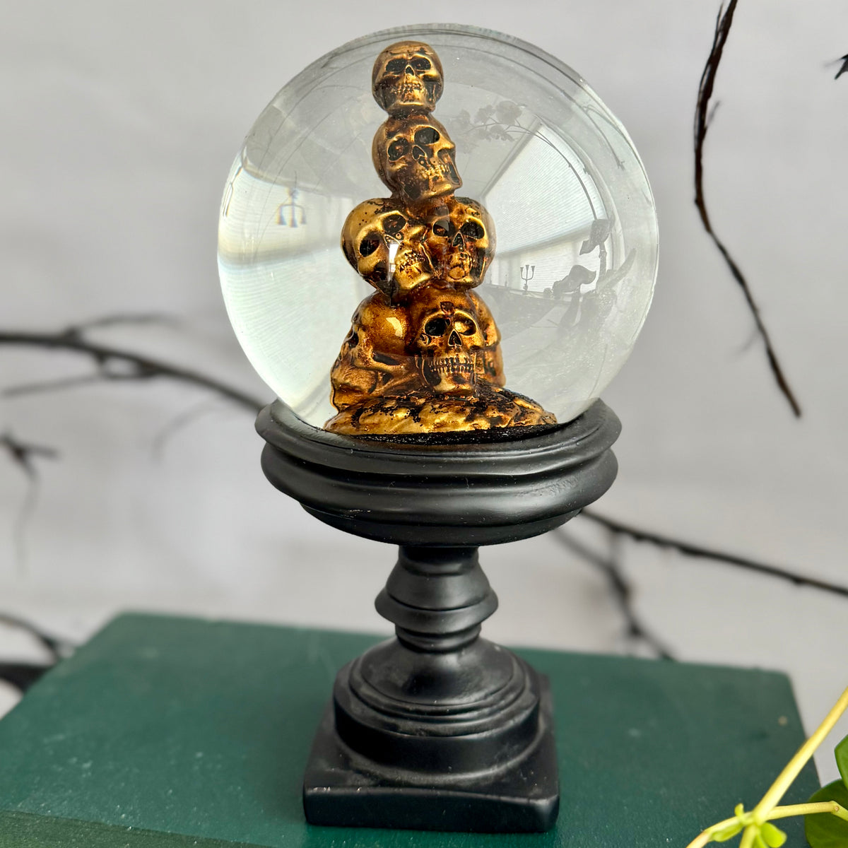 Halloween Skull Snow Globe | Jolley's Corner