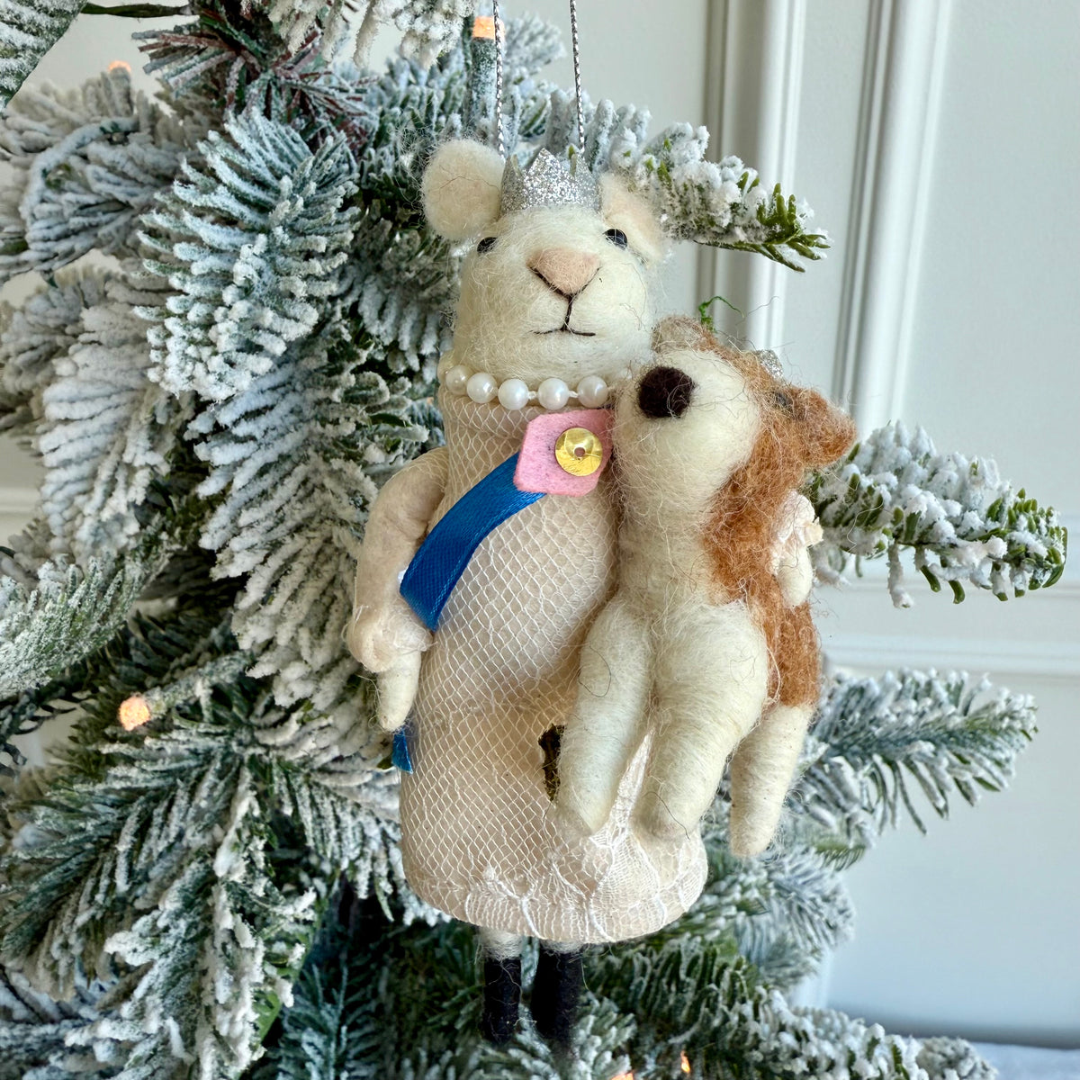 Queen Mouse with Corgi Ornament | Jolley's Corner