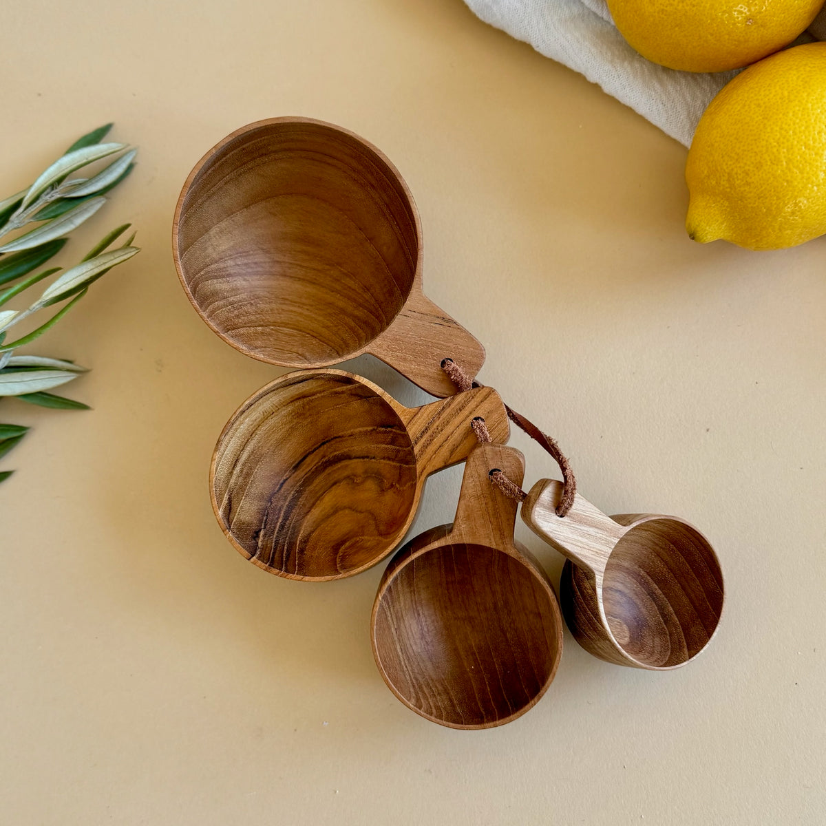 Teak Measuring Cups | Jolley's Corner